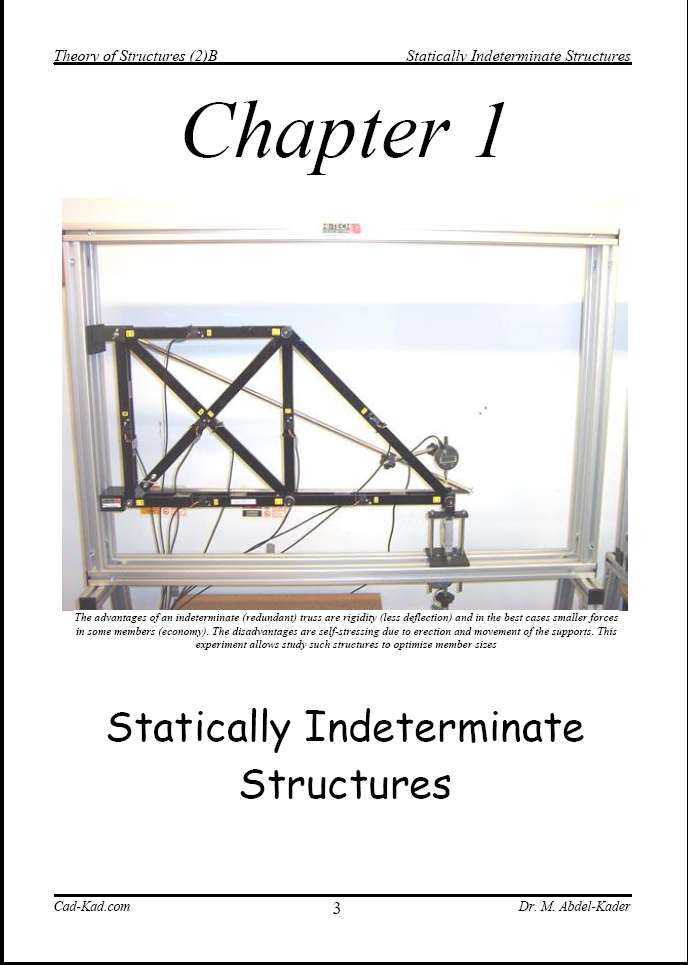 Cad-Kad: Dr. Mohamed Abdel-Kader - Education - Structural Analysis (2)B
